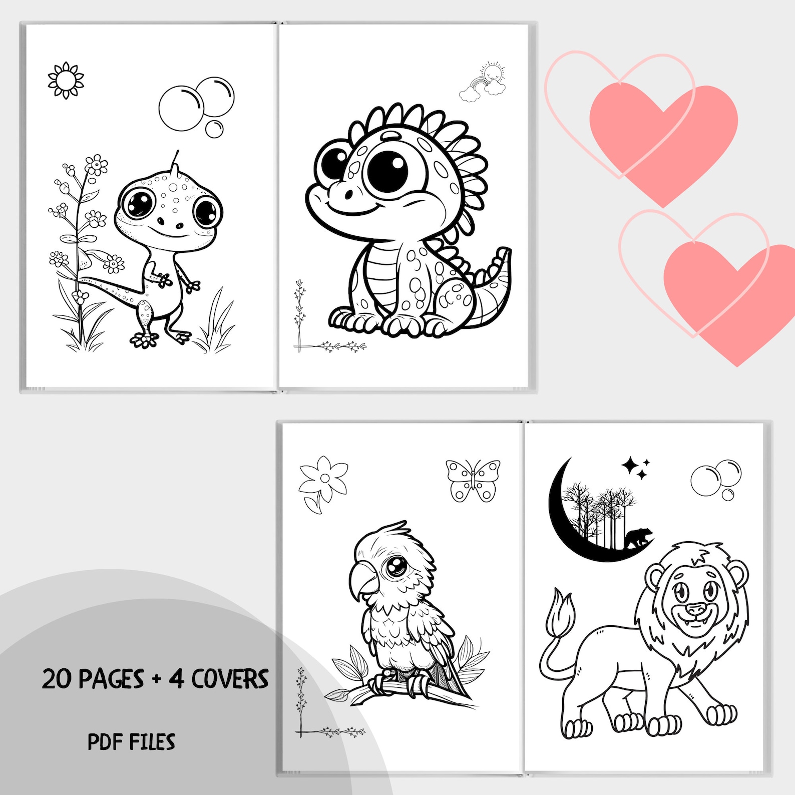 Coloring Pages for Kids, Printable Safari Animals, Coloring Book ...