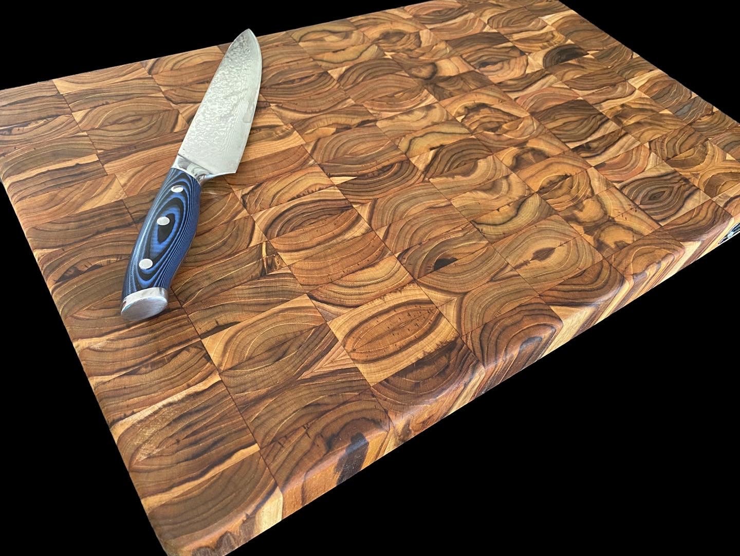 Large Teak End Grain Cutting Biard - Etsy