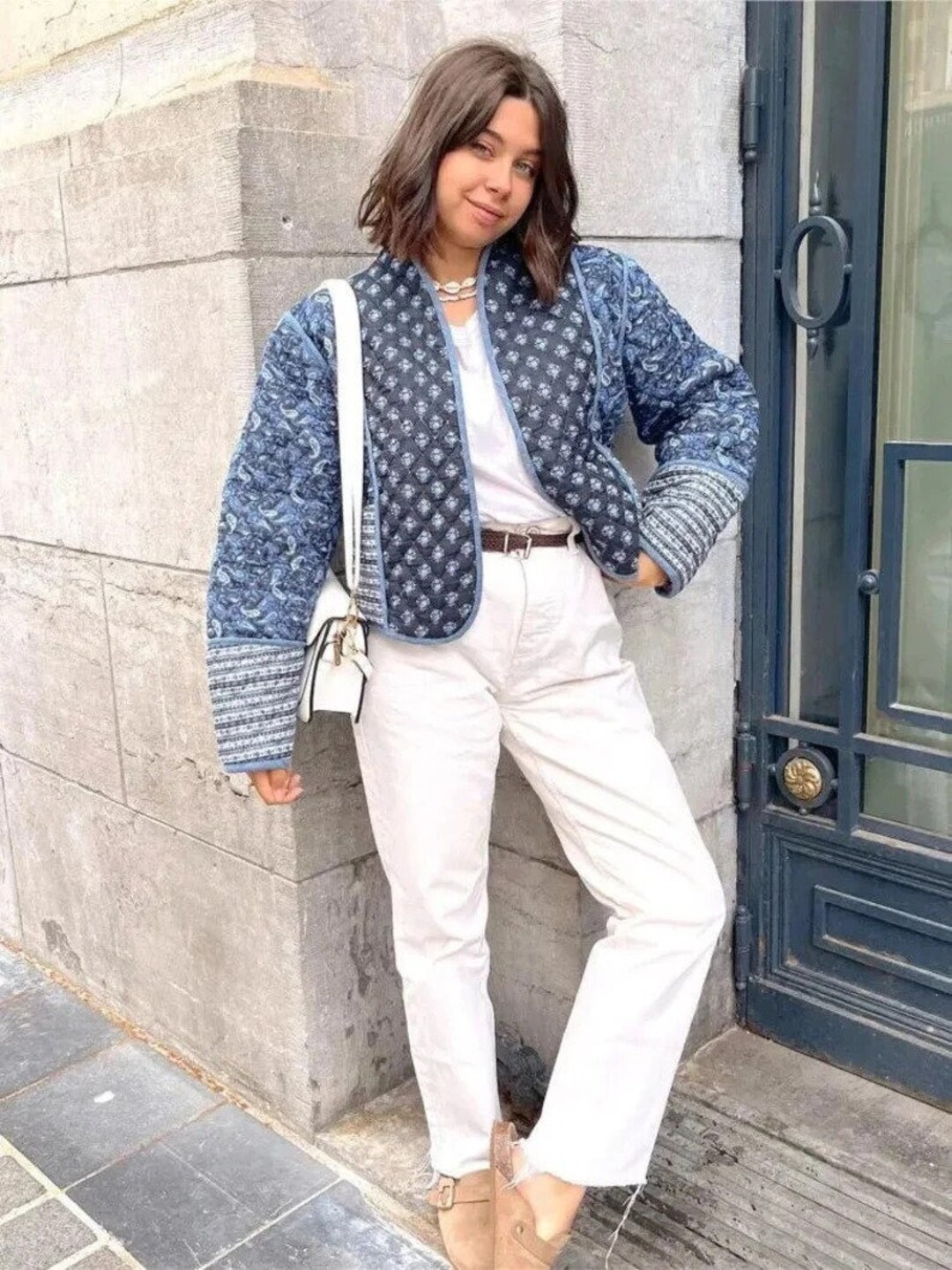 Reversible Vintage Flower Quilted Jacket , Quilted Jacket, Short Kimono ...