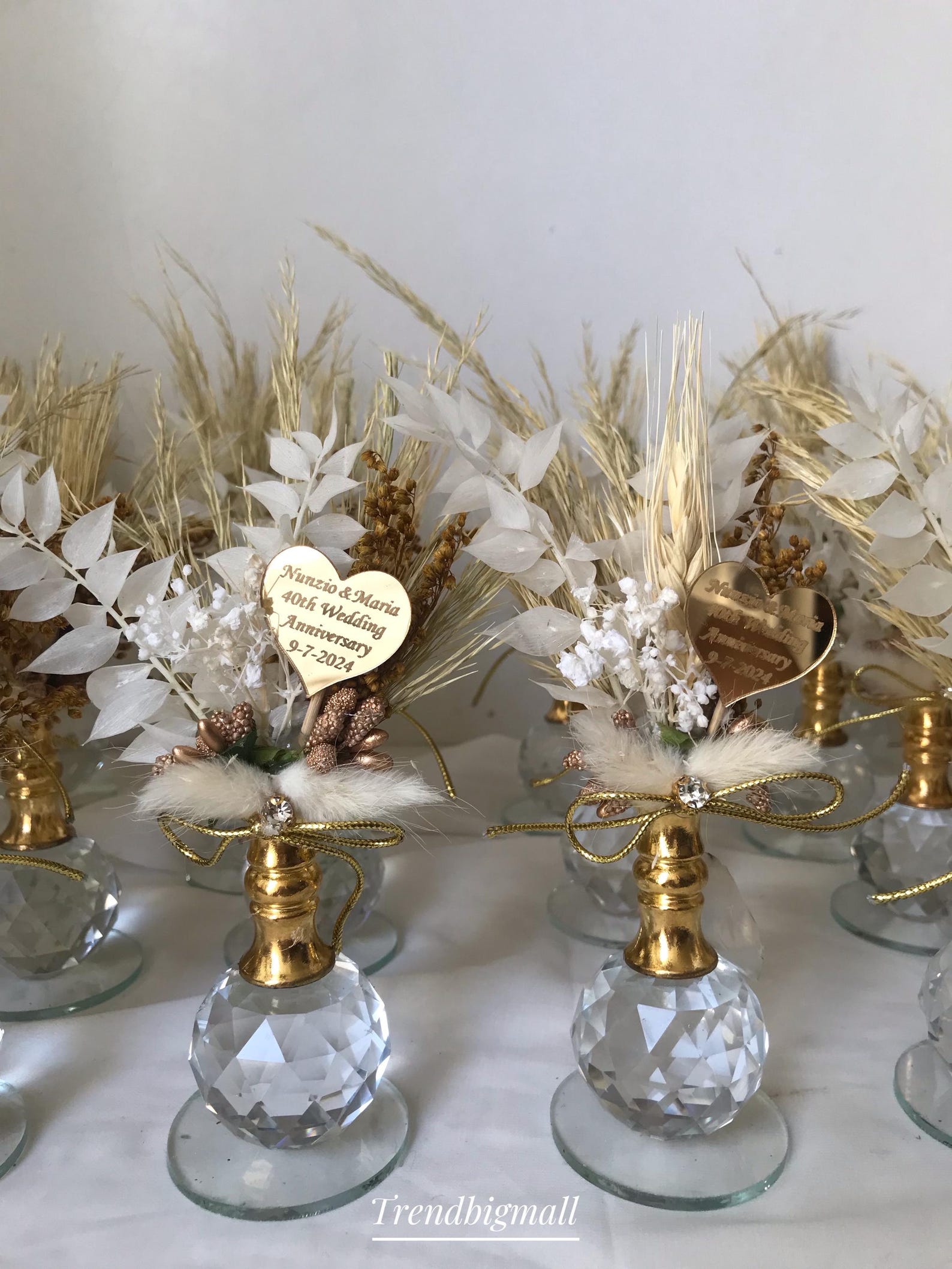 Personalized Crystal Wedding Favors, Elegant Floral Guest Gifts - Etsy