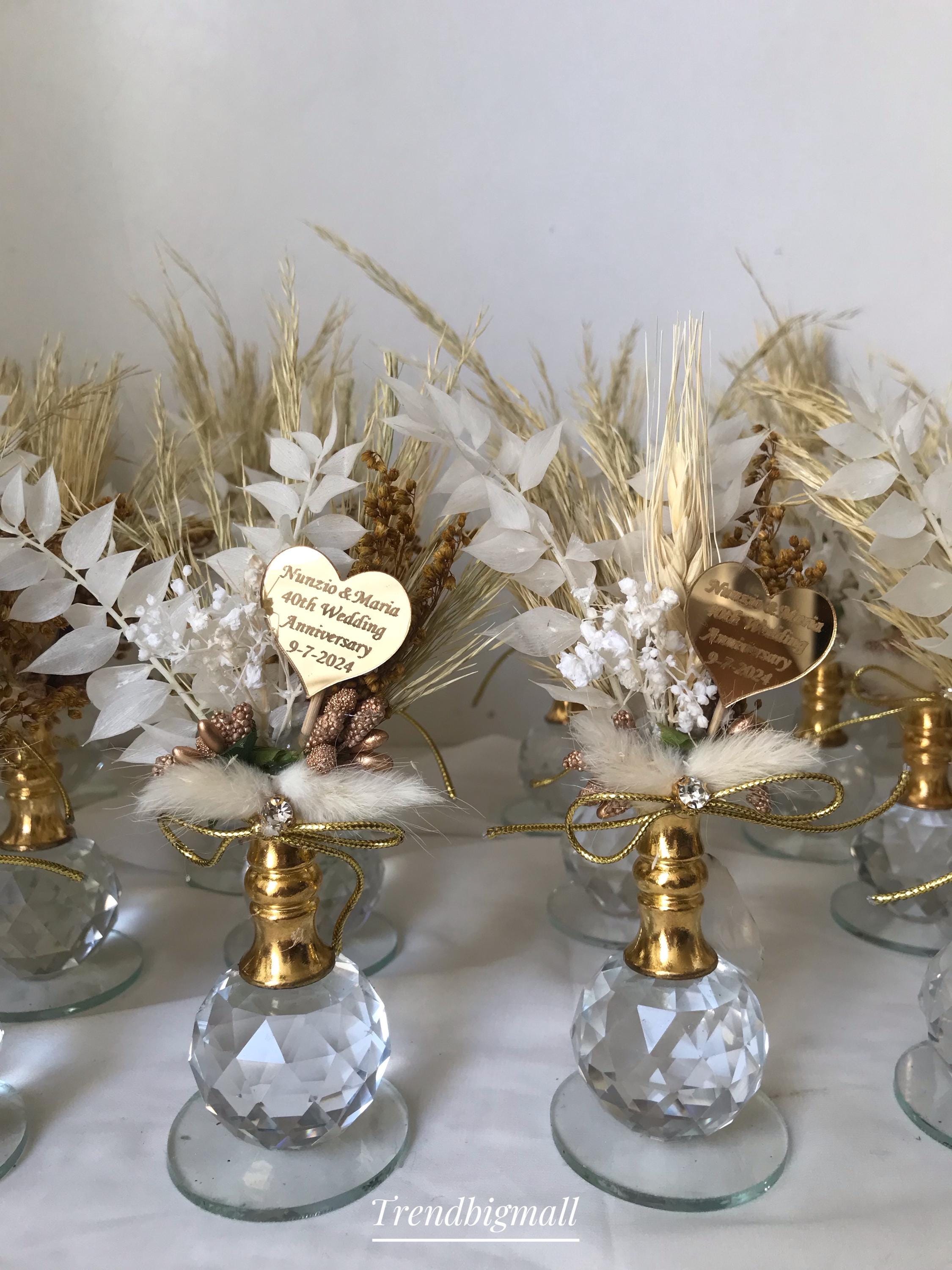 Personalized Crystal Wedding Favors, Elegant Floral Guest Gifts - Etsy