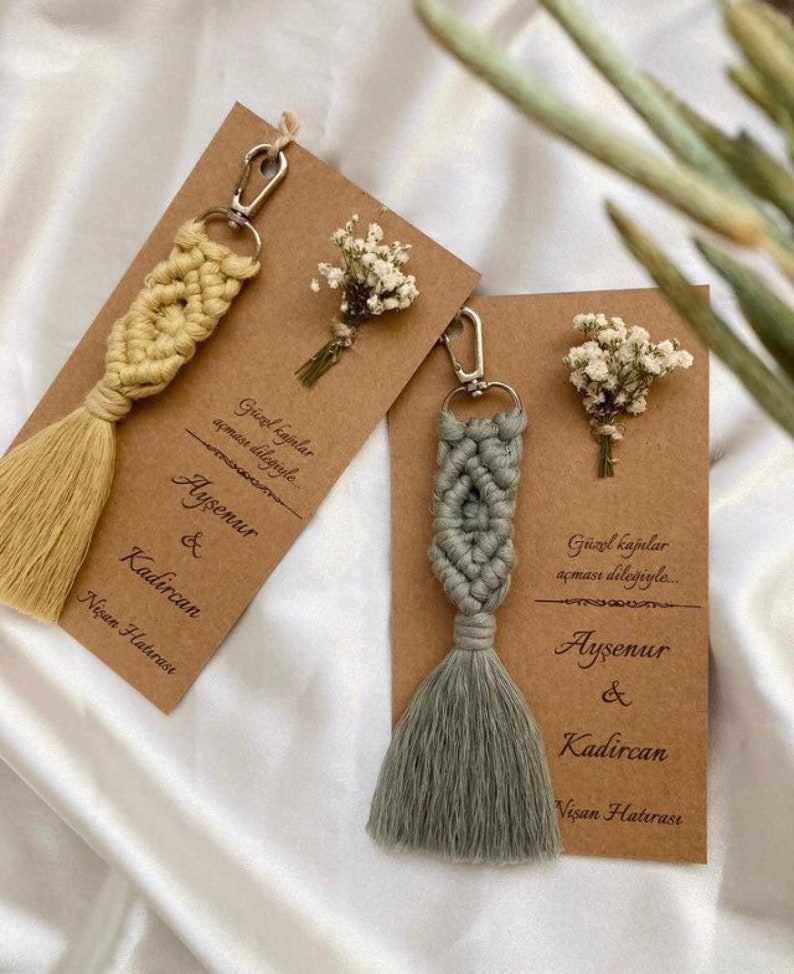 Personalized Macrame Name Keychain Custom Key Chain Wedding - Etsy