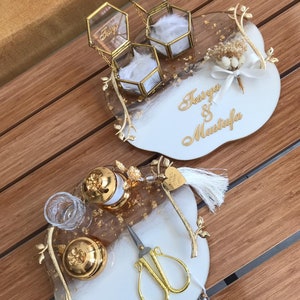 Engagement Wedding Tray , Personalized Tray Set , Resin Tray Set,epoxy ...
