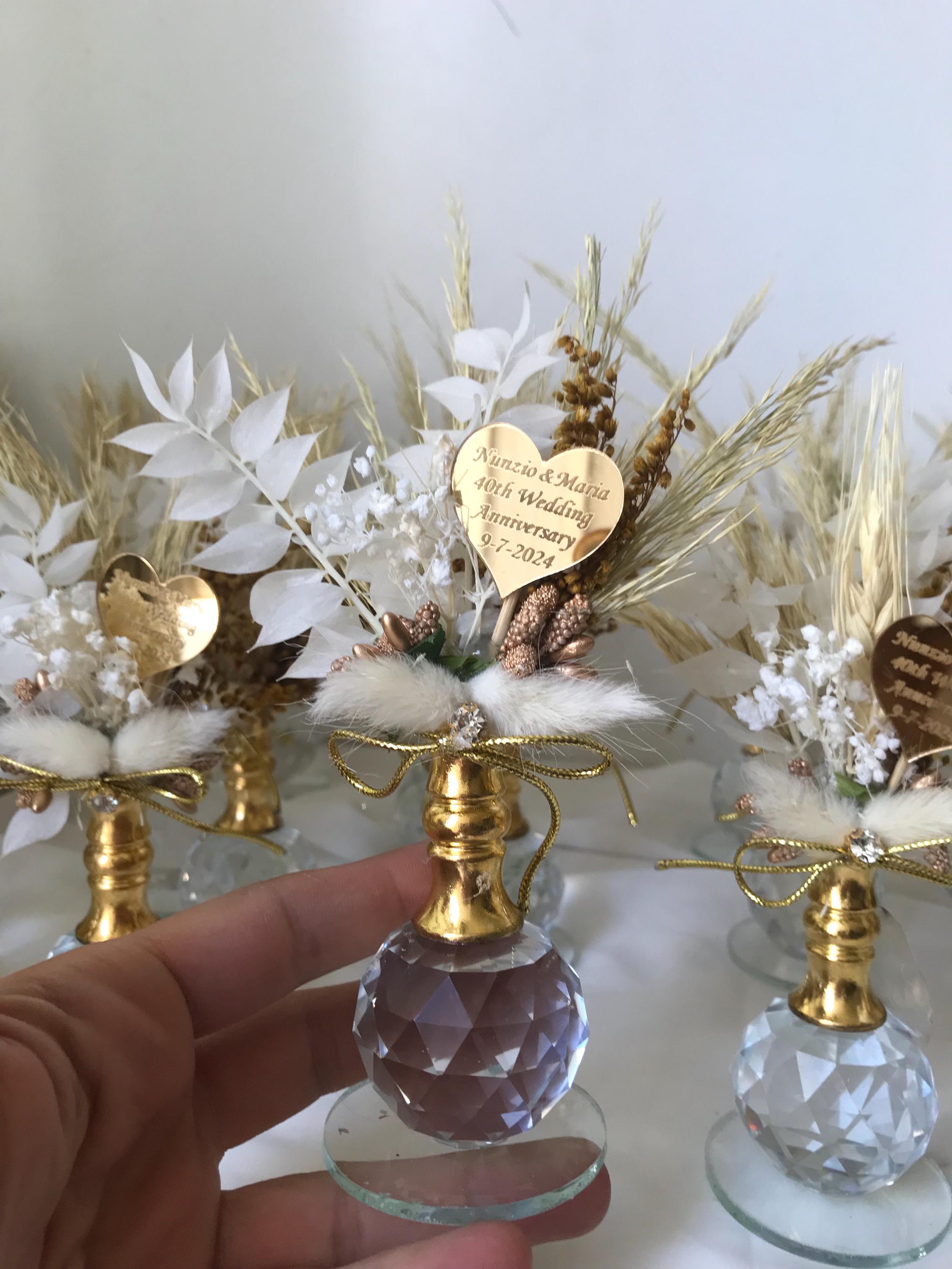 Personalized Crystal Wedding Favors, Elegant Floral Guest Gifts - Etsy