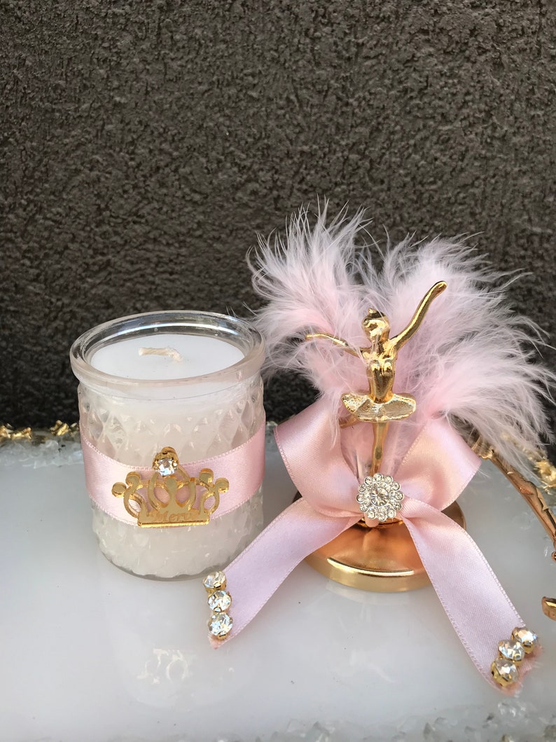 Ballerina Candle Favors, Crystal Baby Shower Girl Favors,quince Candle ...