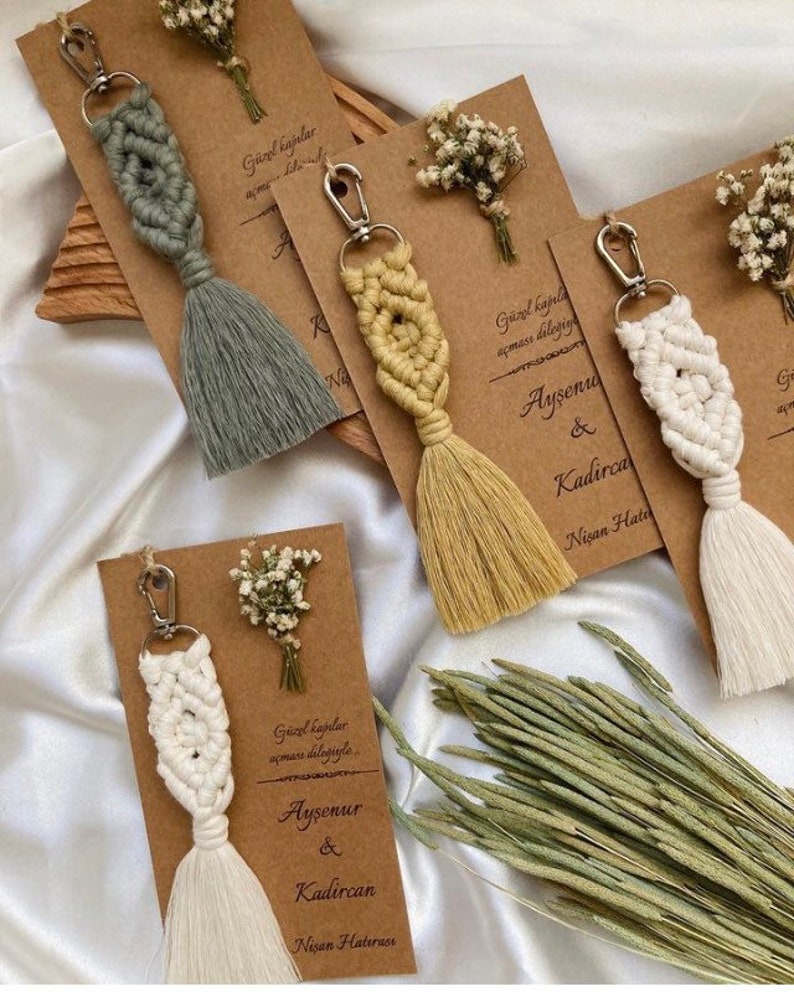 Personalized Macrame Name Keychain Custom Key Chain Wedding - Etsy