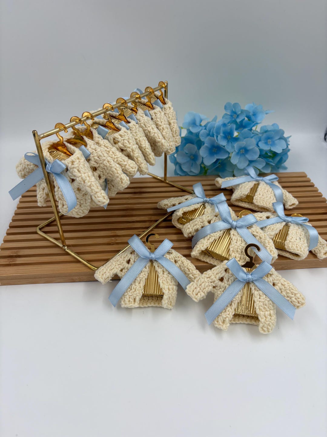 Baby Shower Chocolate Favors, Crochet Sweater, Blue Ribbon - Etsy