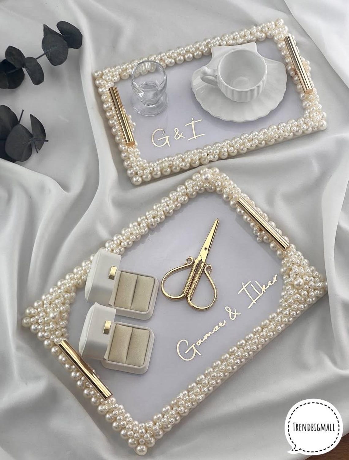 Engagement Tray Set ,personized Tray Set , Ring Tray ,wedding Tray ...