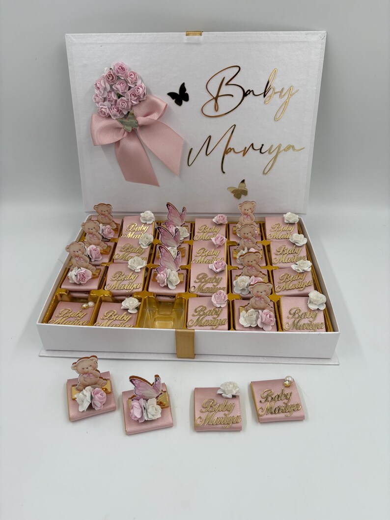 Personalized Baby Girl Chocolate Favors:with Plexi Name Tag - Etsy ...