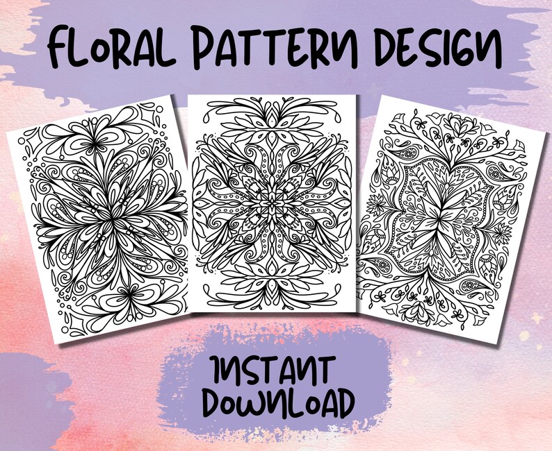 Mindful Blooms Coloring Page Bundle, Instant Download - Etsy