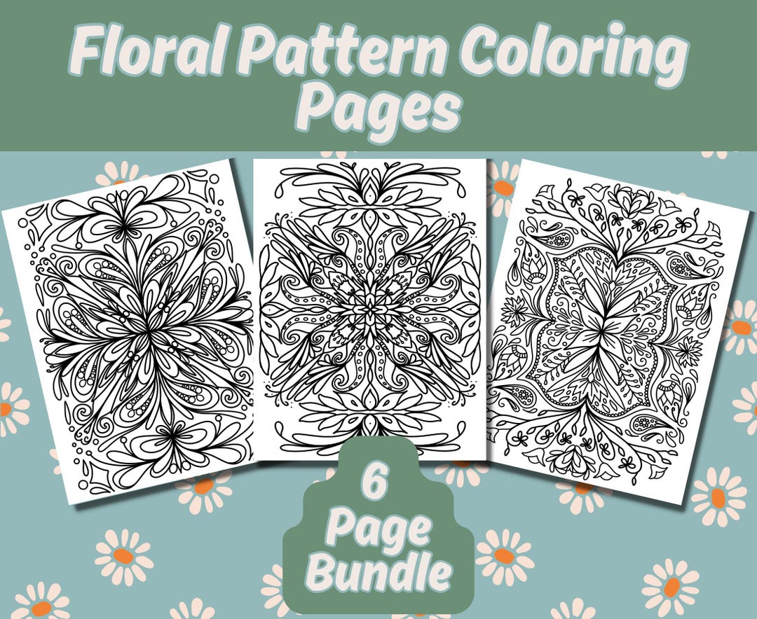 Mindful Blooms Coloring Page Bundle, Instant Download - Etsy