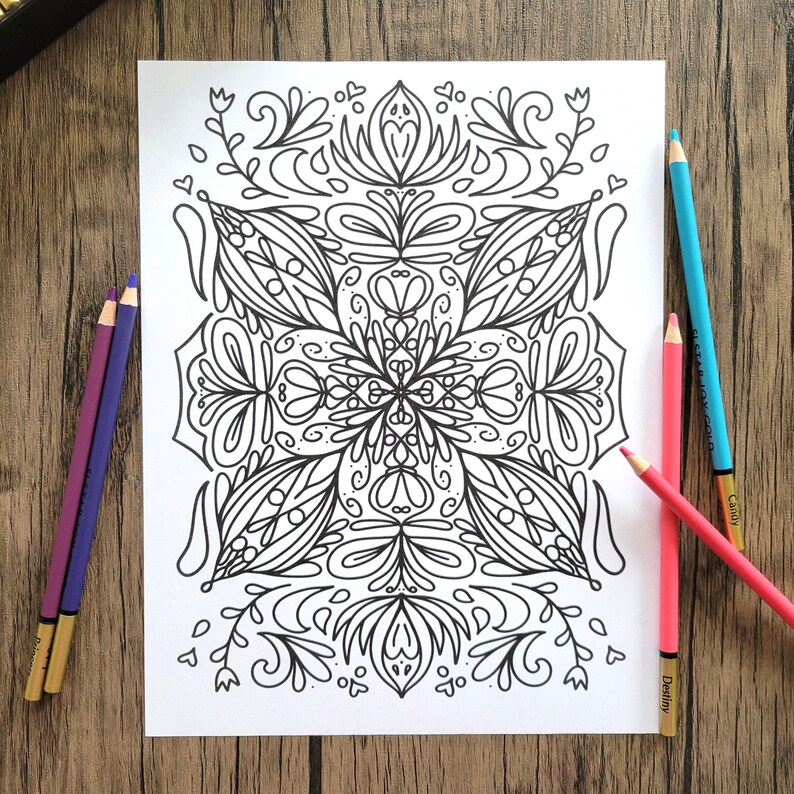Mindful Blooms Coloring Page Bundle, Instant Download - Etsy