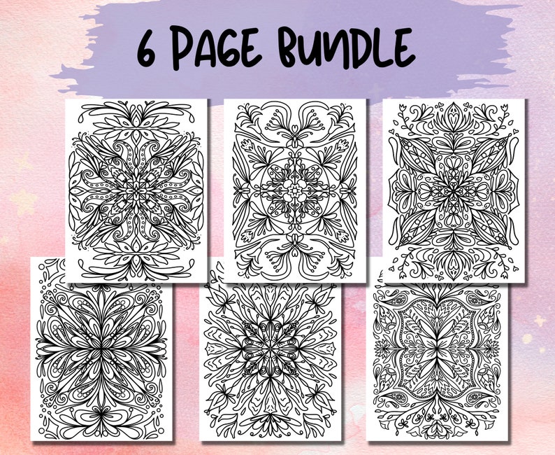 Mindful Blooms Coloring Page Bundle, Instant Download - Etsy