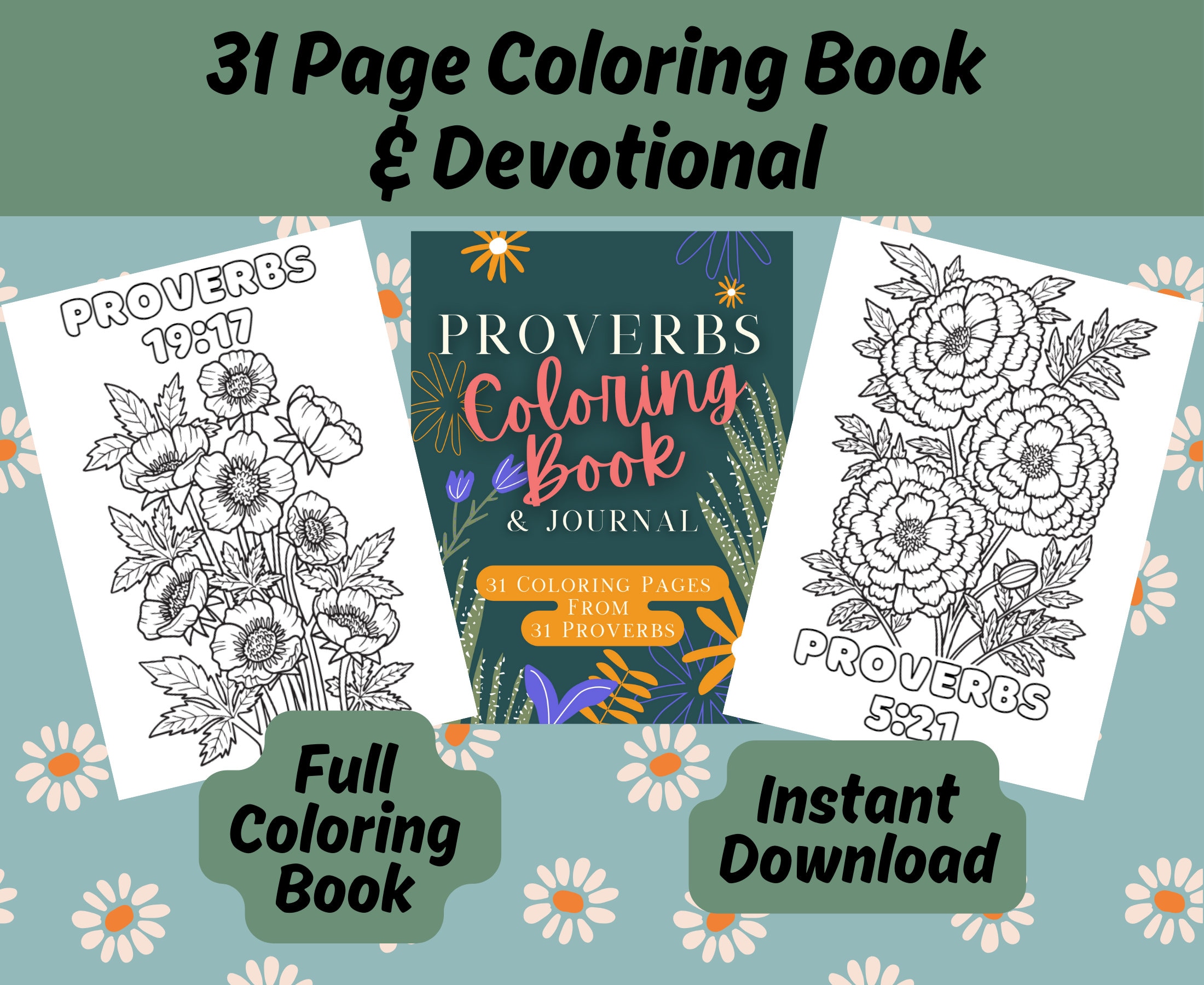 Proverbs Coloring Book and Journal 3-in-1: Coloring Book, Journal ...