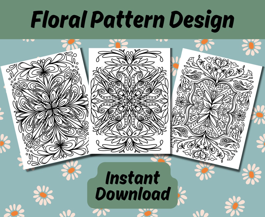 Mindful Blooms Coloring Page Bundle, Instant Download - Etsy