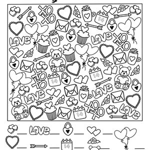 I Spy My Valentine Coloring Page, Adult Coloring Page, Classroom ...