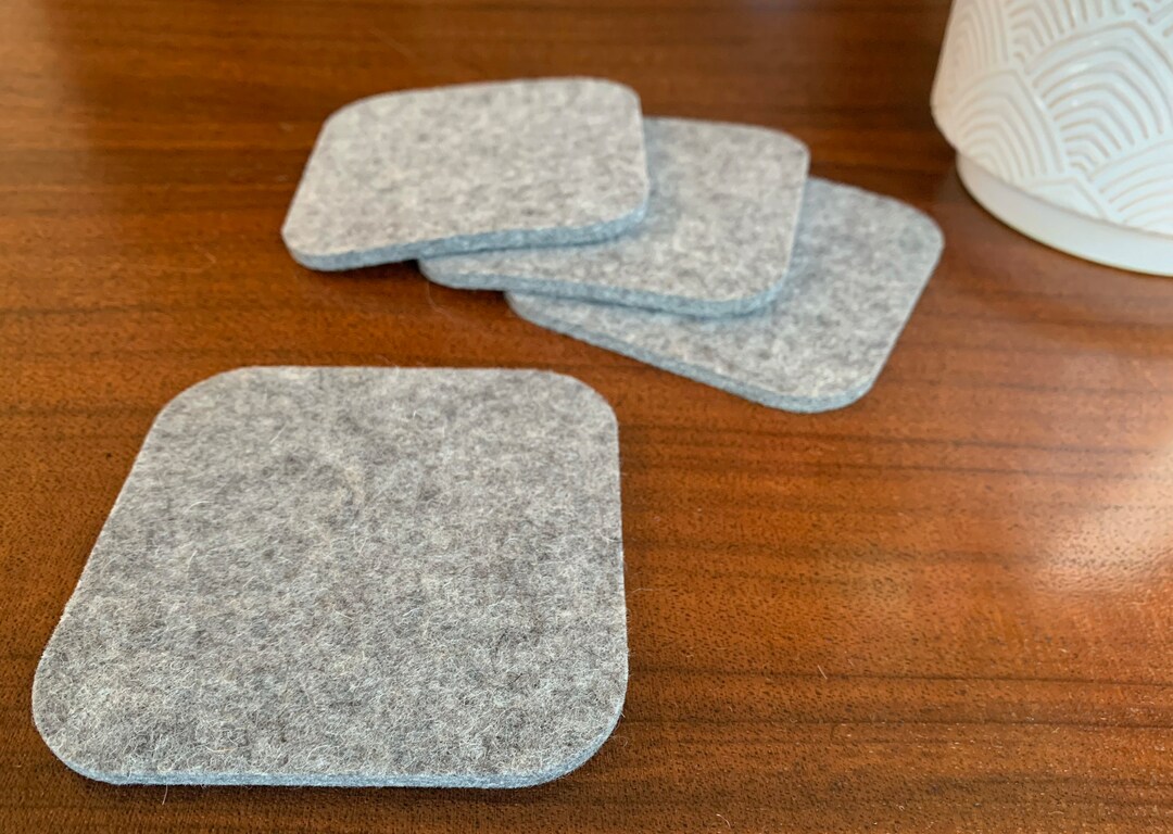 Square Wool Felt Coasters Set of 4 - Etsy