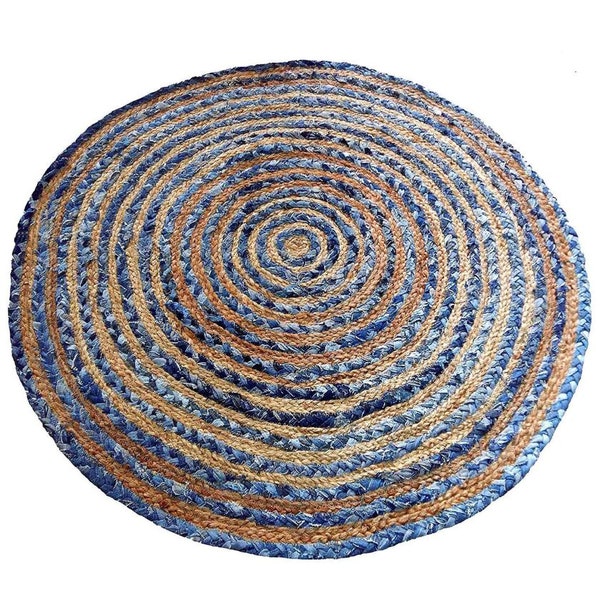 Blue Round Rug - Etsy