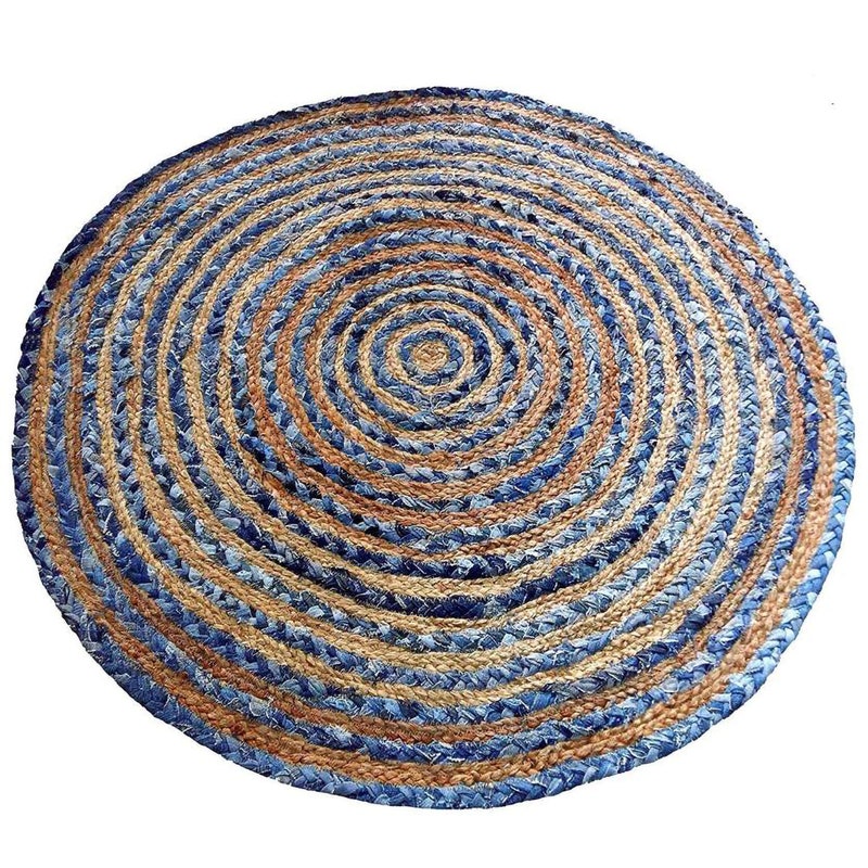 Blue Round Rug - Etsy
