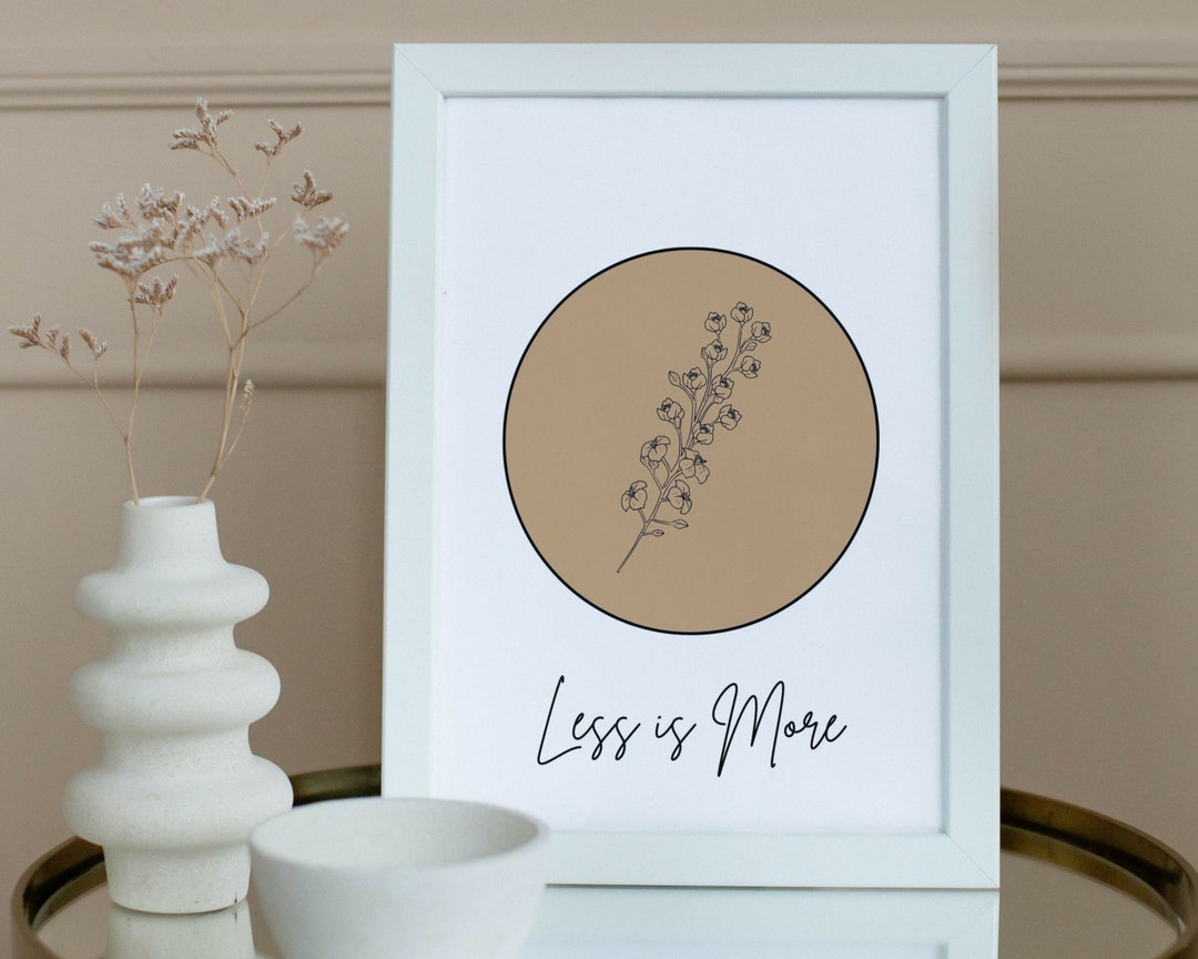 Minimalist Less is More Floral Digital Download Wall Art Print Modern ...