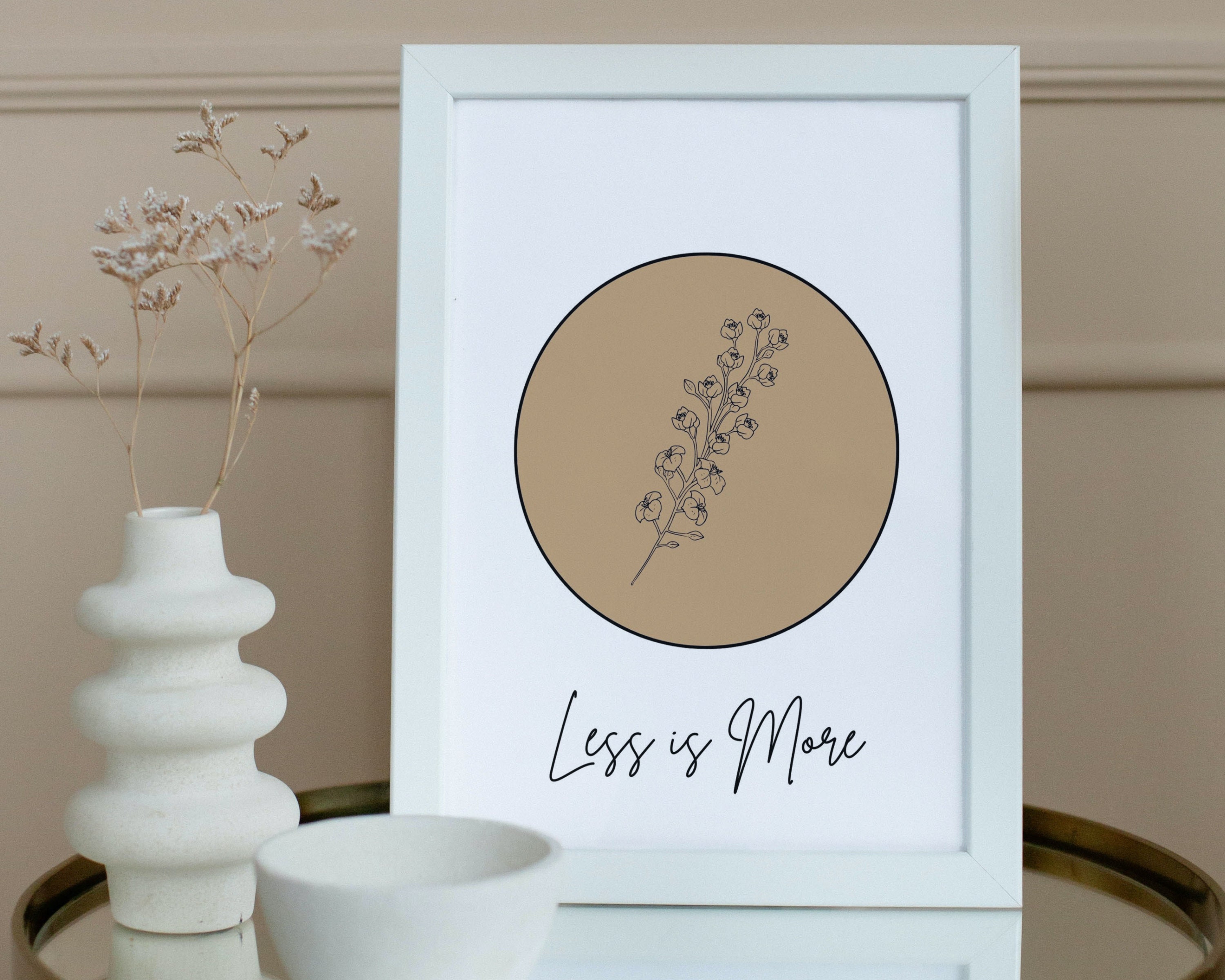 Minimalist Less is More Floral Digital Download Wall Art Print Modern ...