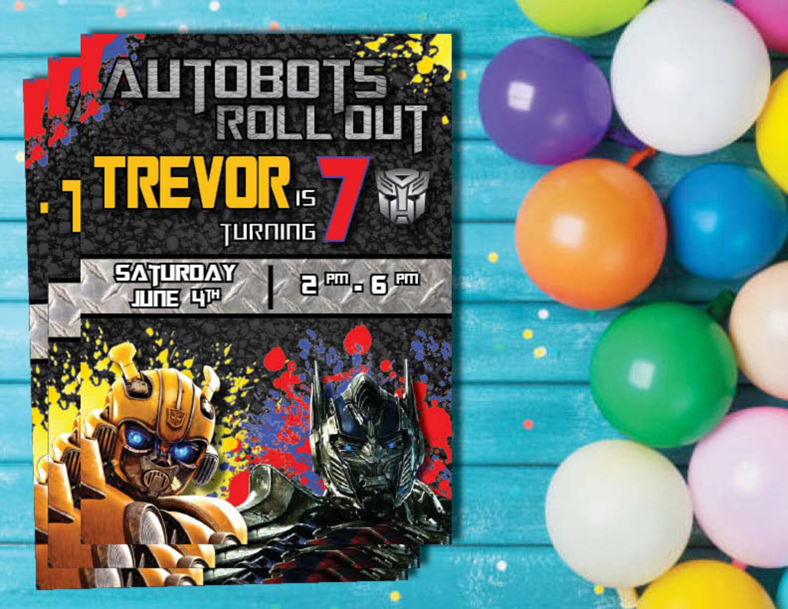 Transformers Invitation - Etsy