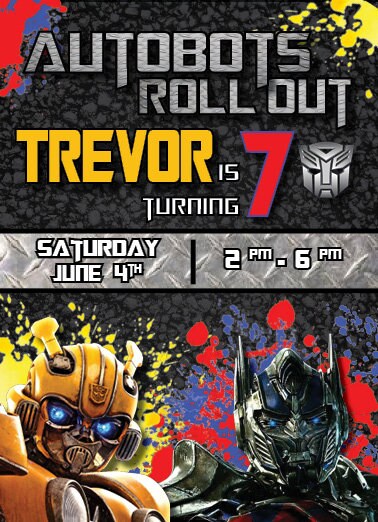 Transformers Invitation - Etsy