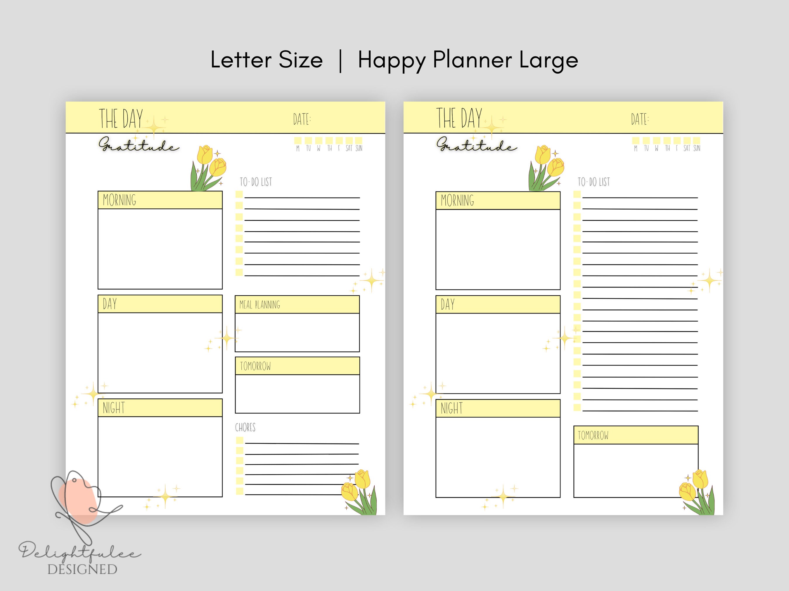 To Do List, Yellow Tulip Organizer, Daily, Weekly To-do Pdf Planner ...