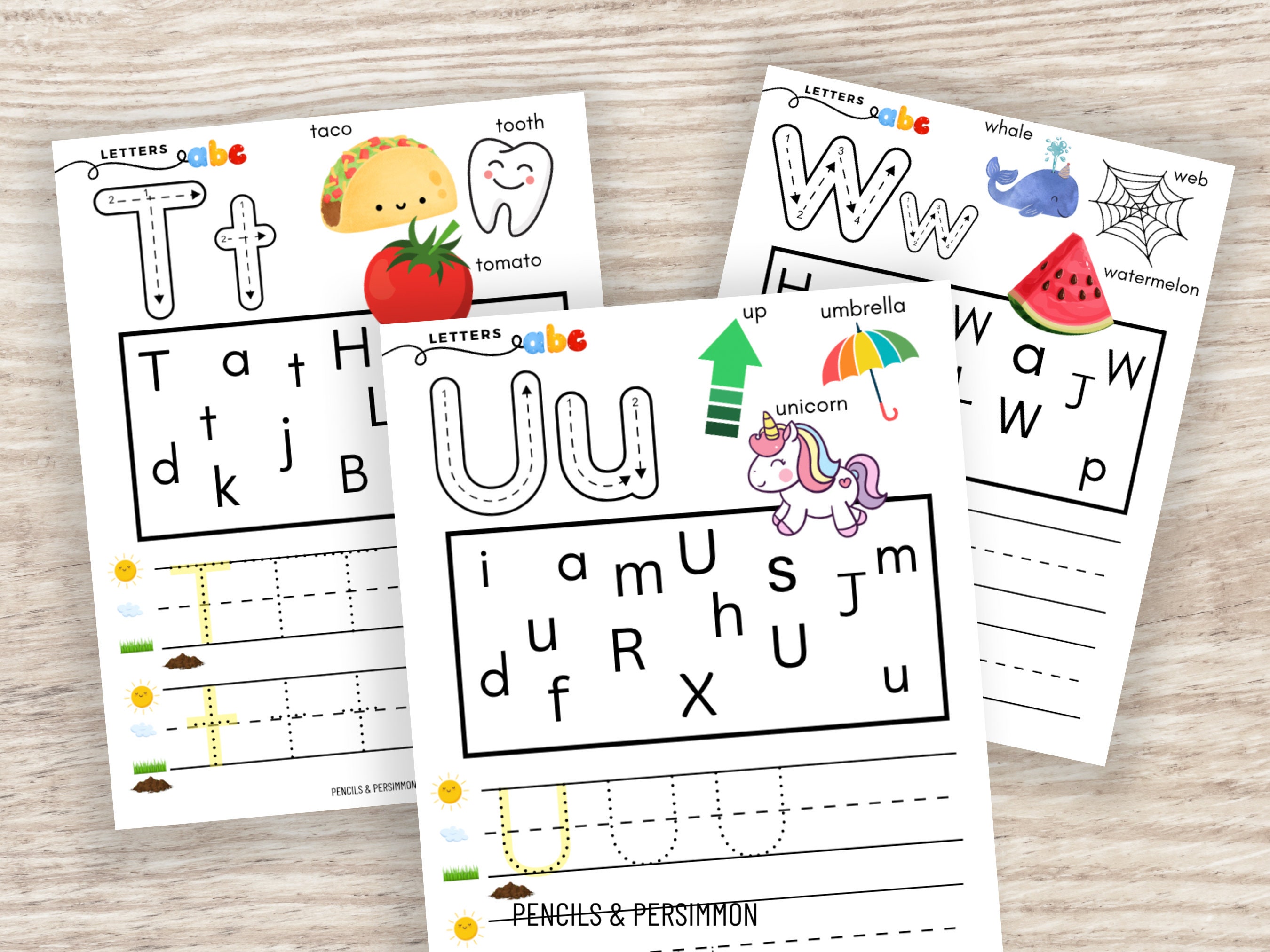 26 ABC Phonics Tracing Sheets. Preschool Kindergarten Handwriting and ...