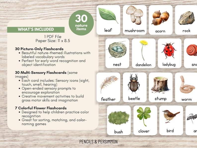 Backyard Adventure Flashcards for Kids – Nature Hunt With Sensory ...