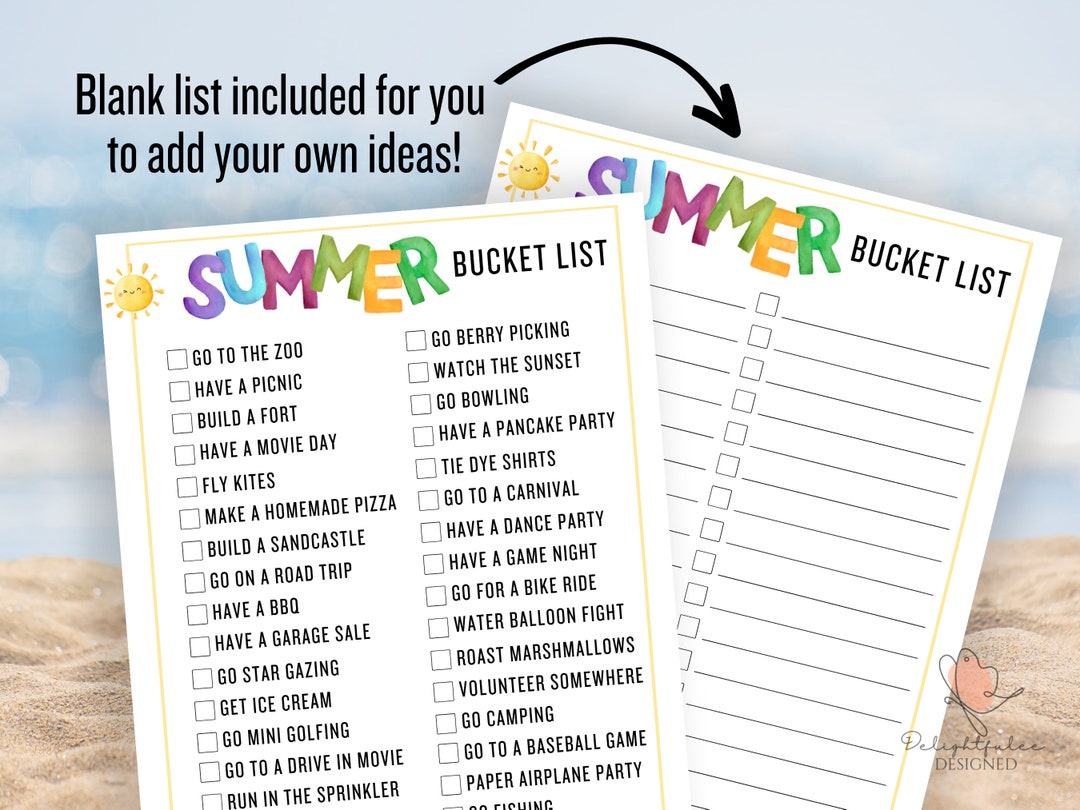 Summer Bucket List | Printable Summer Activities for Kids and Adults ...
