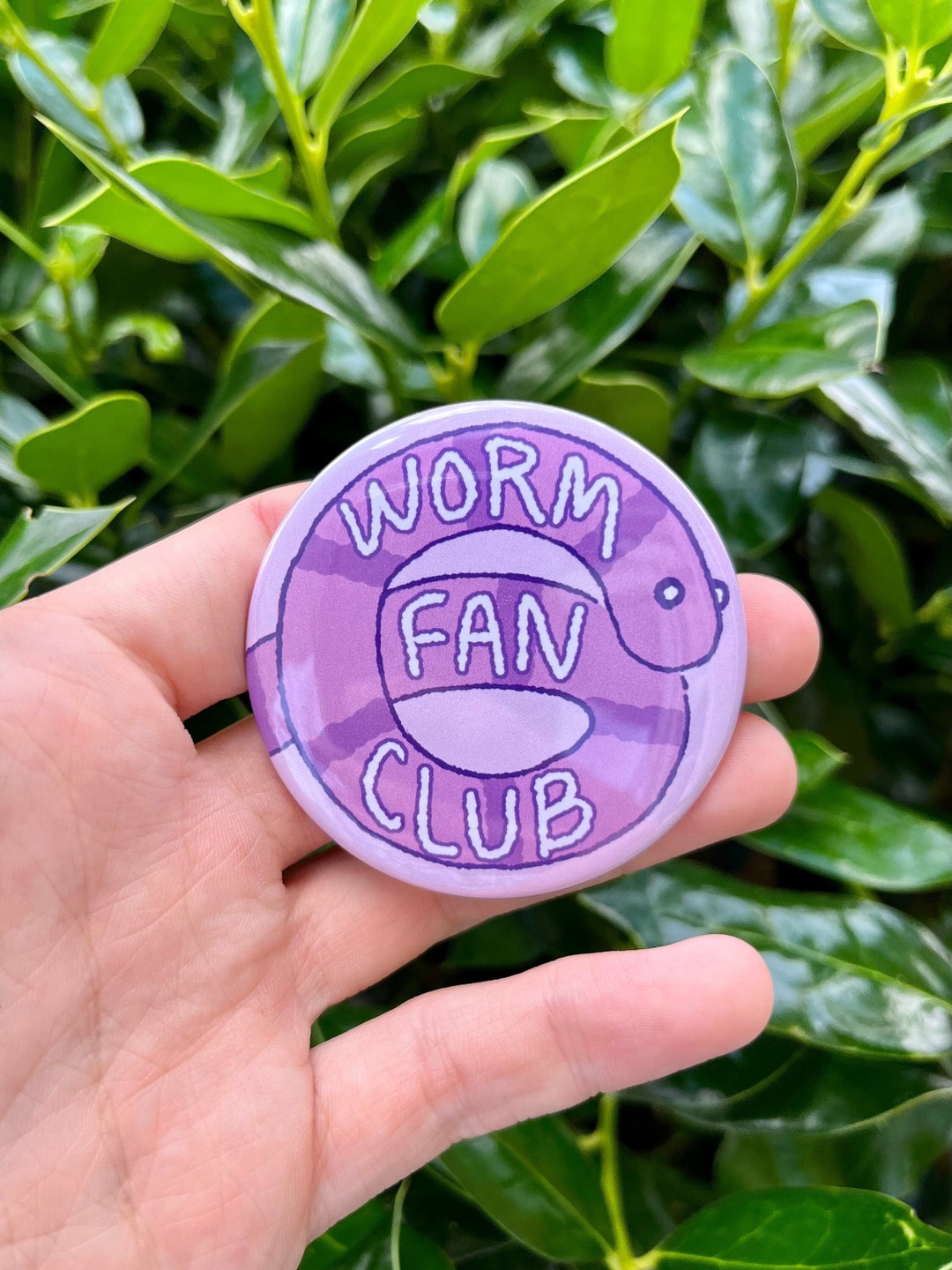 Worm Fan Club Button // 2.25in Cute Funny Fridge Magnet Badge - Etsy