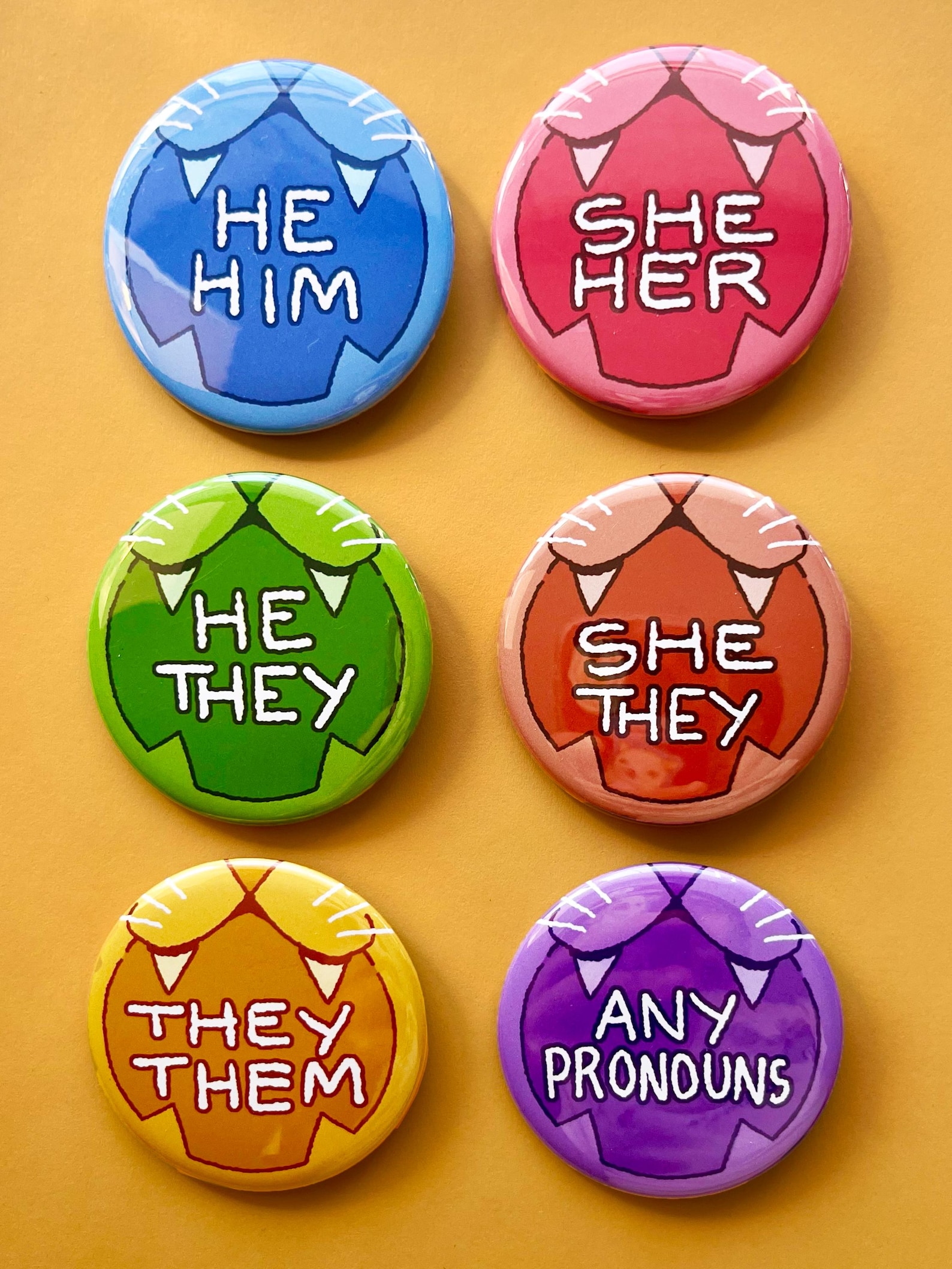 LGBT Pride Pronouns Button // 2.25in Pin Button Badge - Etsy