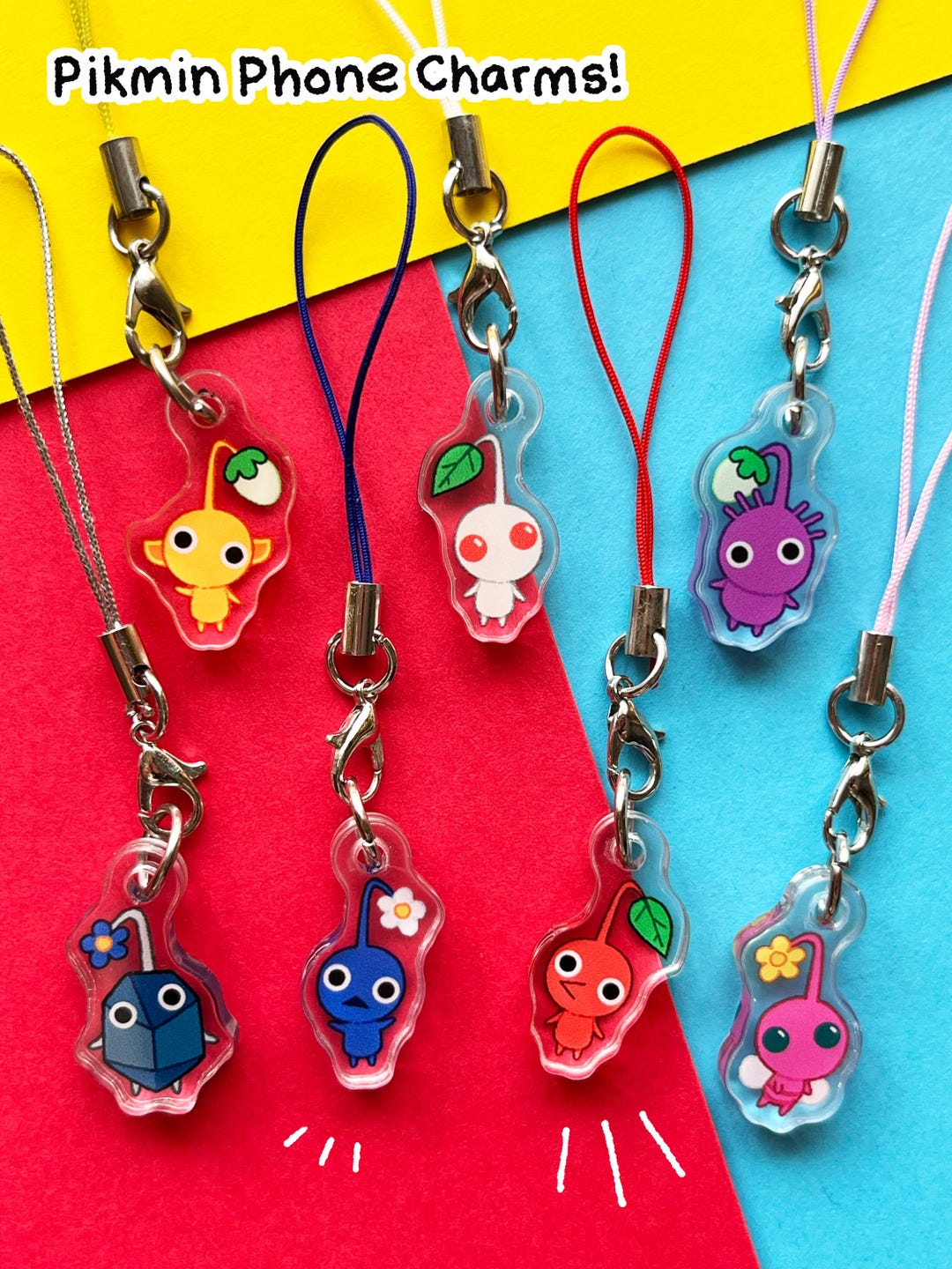 Tiny Pikmin Phone Charm Keychains // Funny Cute 1in Acrylic Keychains ...