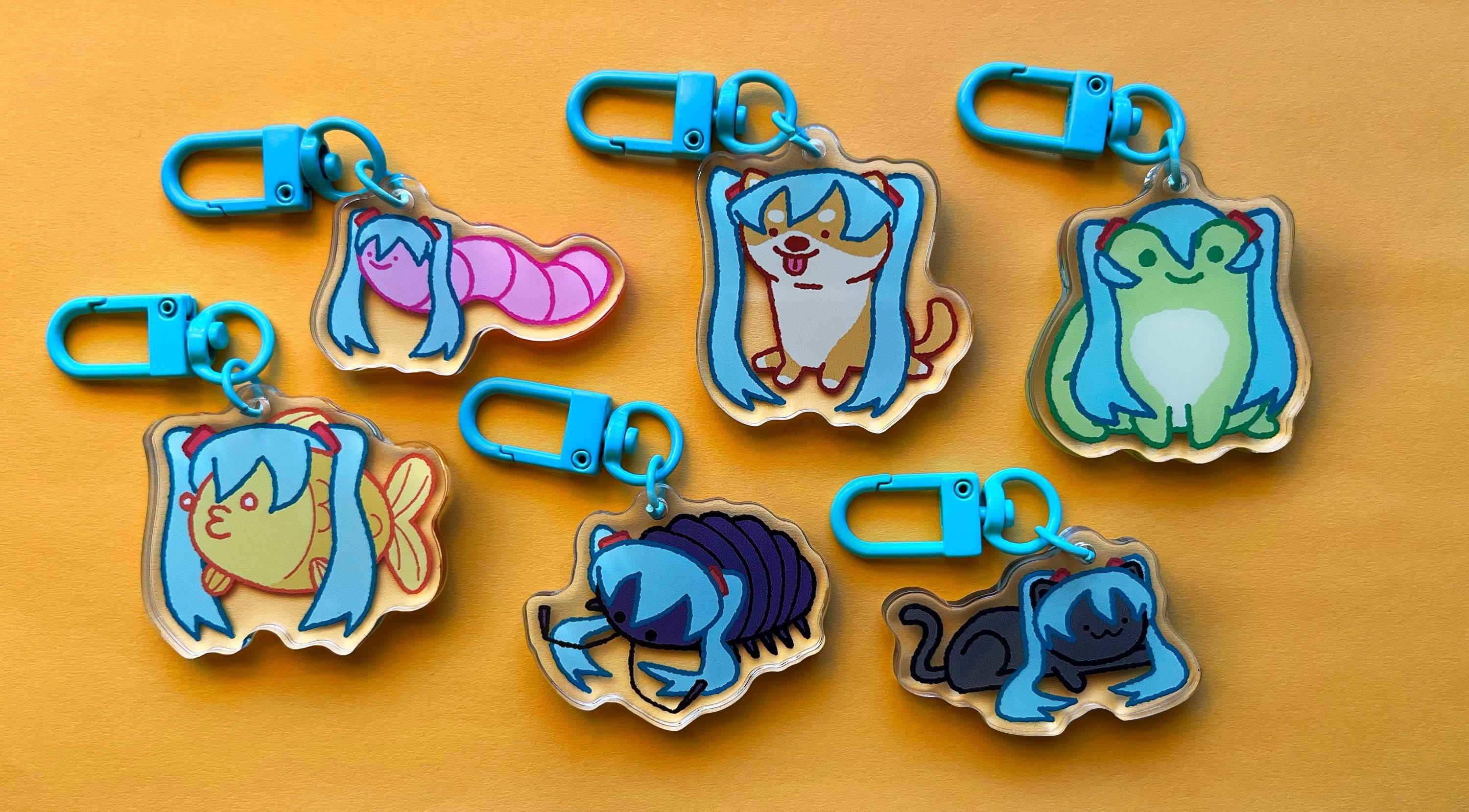 Hatsune Miku Animals Keychains // Funny Cute 1.75in Acrylic Keychains ...