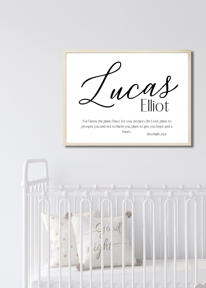 CHRISTIAN NURSERY PRINT Wall Sign Baby Name Wall Printable - Etsy