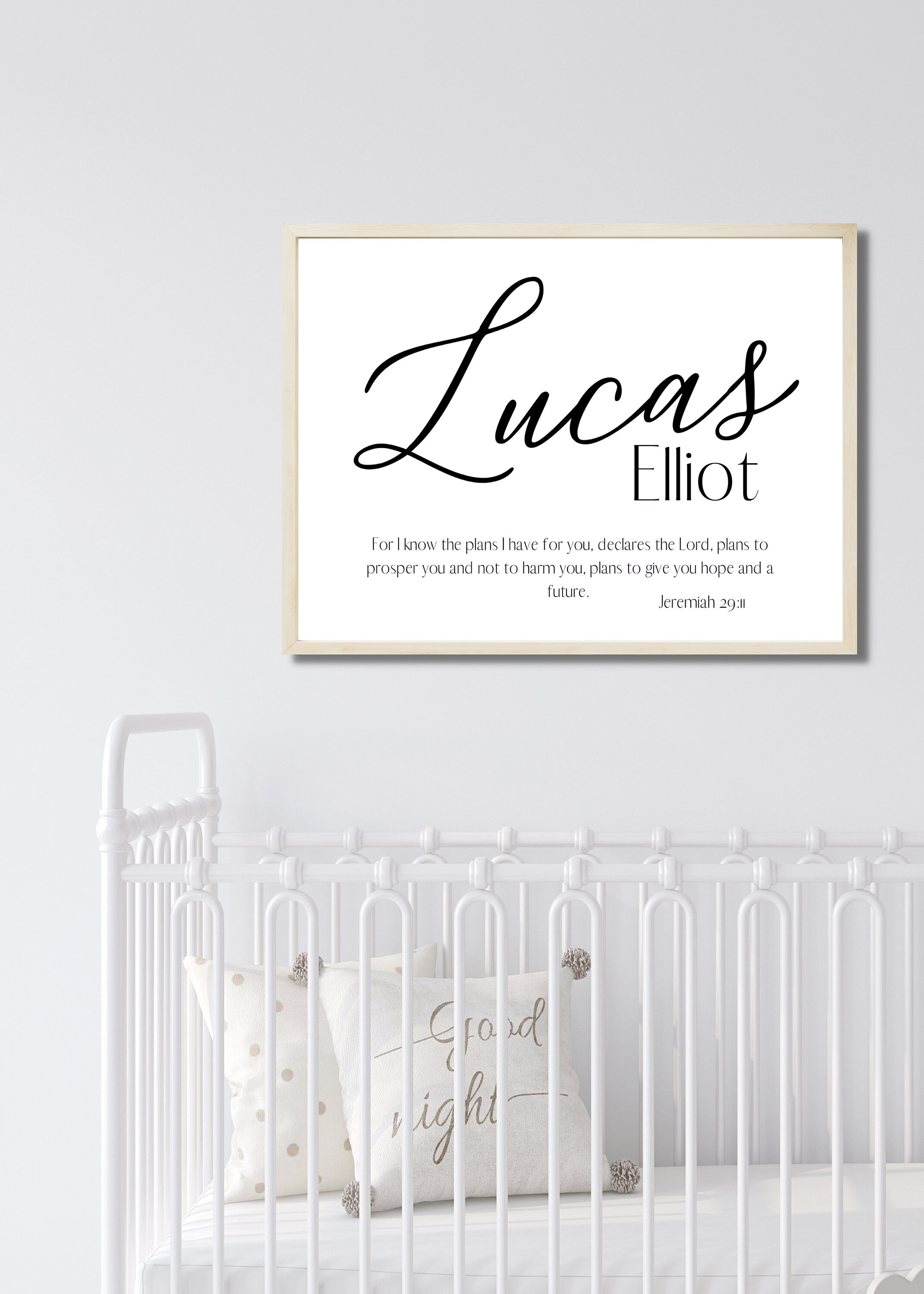 CHRISTIAN NURSERY PRINT Wall Sign Baby Name Wall Printable Custom Wall ...