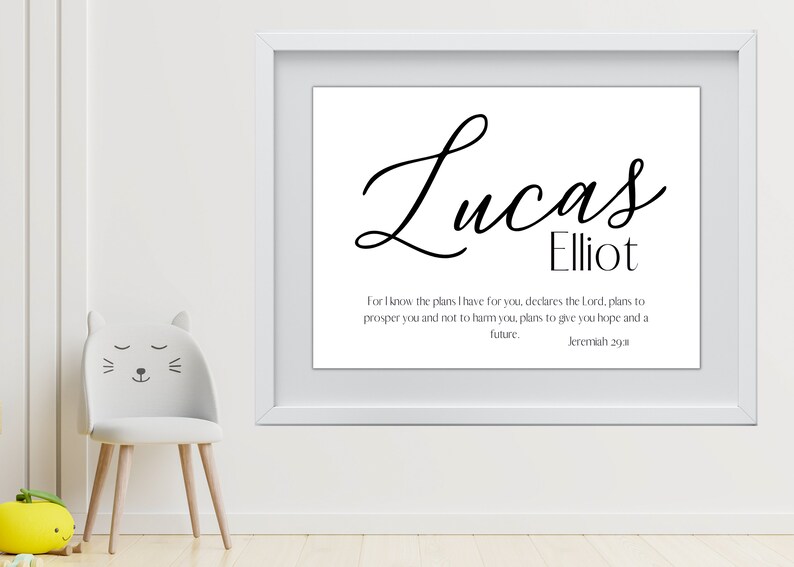 CHRISTIAN NURSERY PRINT Wall Sign Baby Name Wall Printable Custom Wall ...