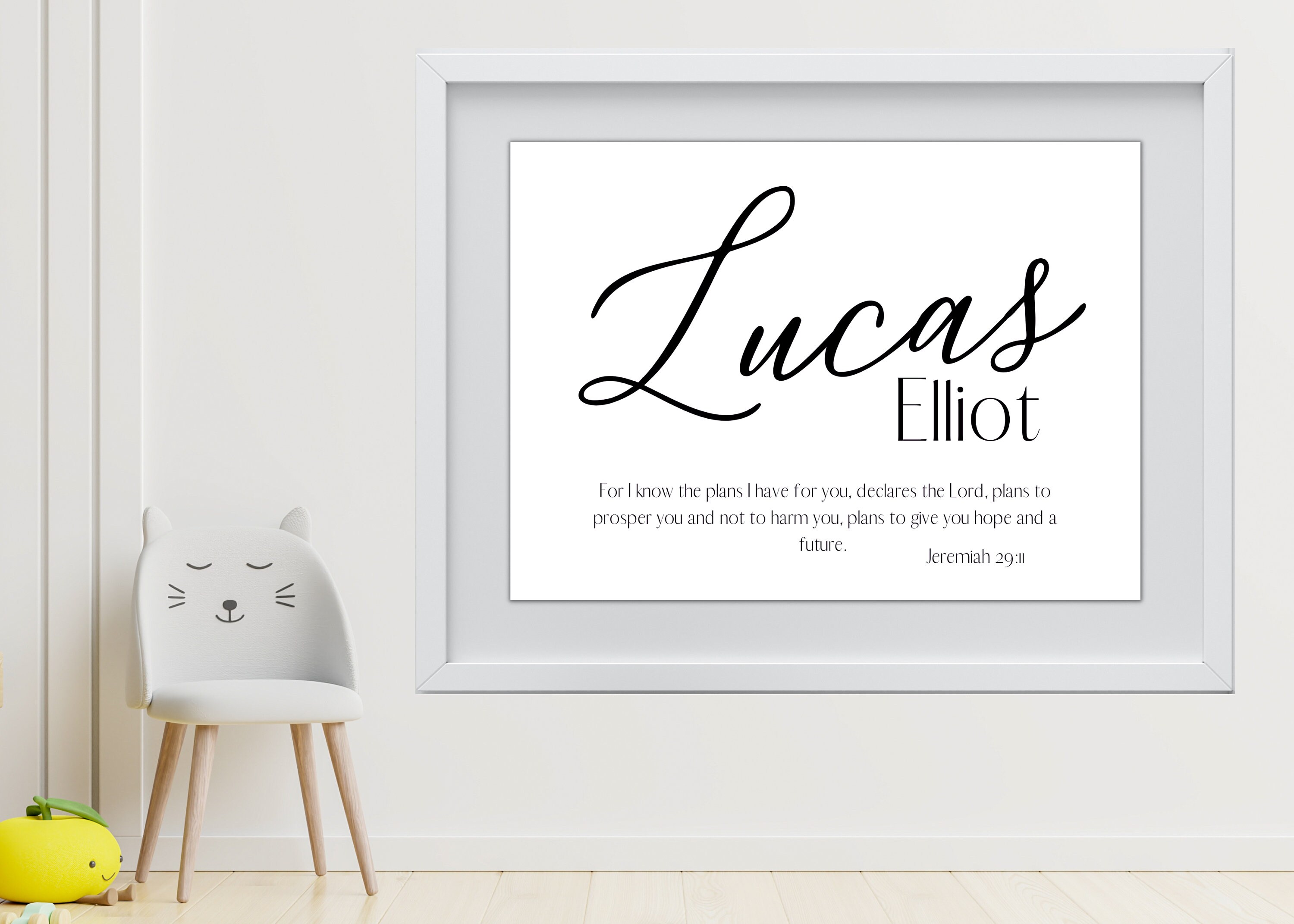 CHRISTIAN NURSERY PRINT Wall Sign Baby Name Wall Printable Custom Wall ...