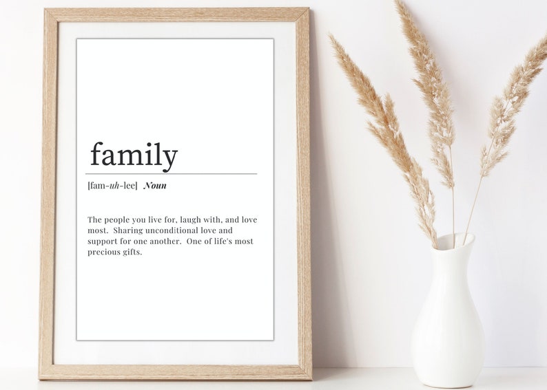 FAMILY DEFINITION ART Print | Family Quote Wall Print | Printable Wall ...