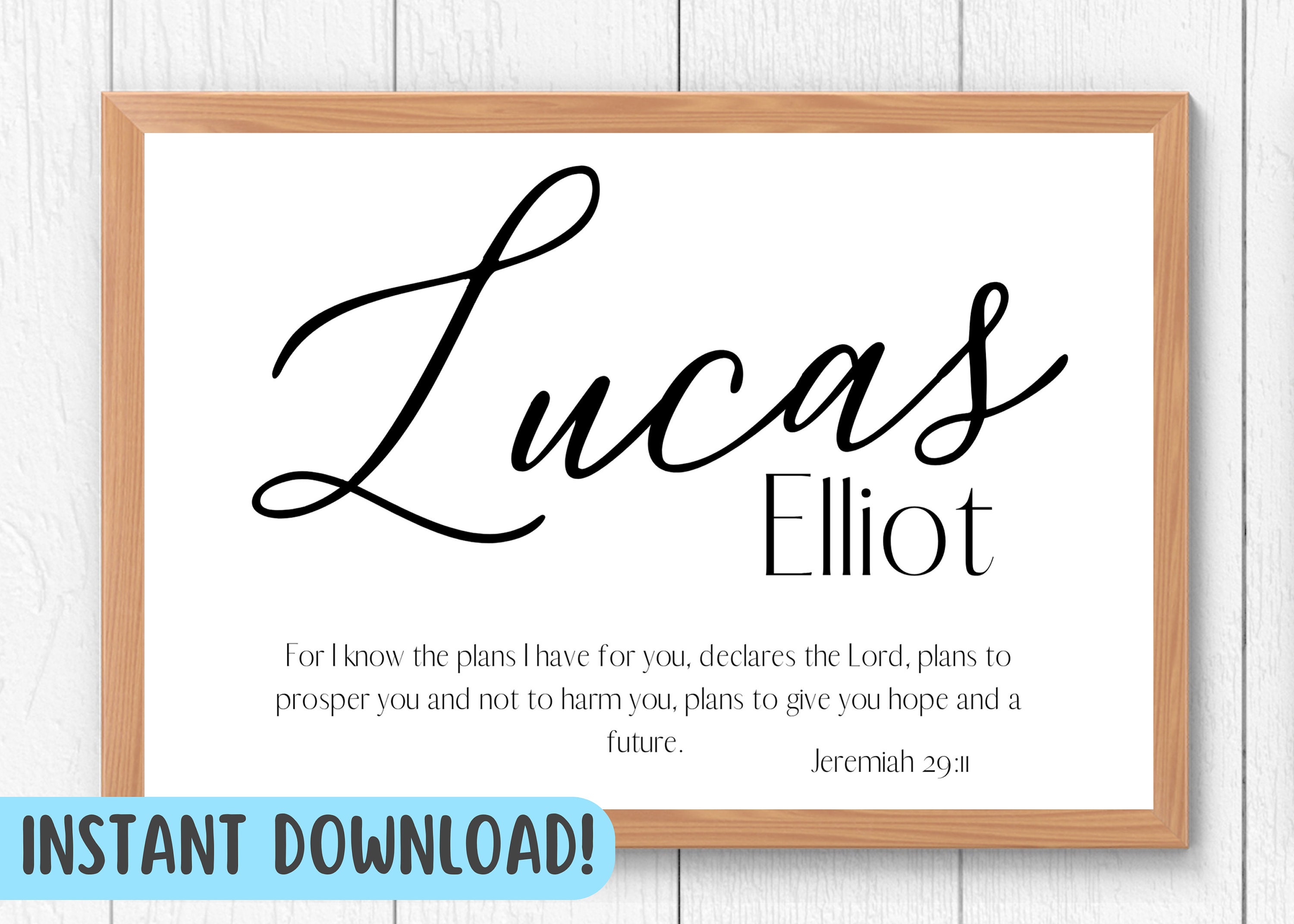 CHRISTIAN NURSERY PRINT Wall Sign Baby Name Wall Printable Custom Wall ...