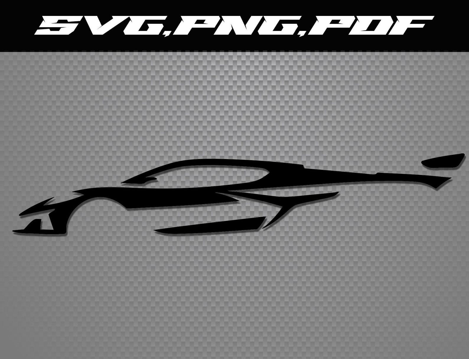 Corvette C8 Silhouette Svg File, Vinyl Cutting File, Cricut, Silhouette ...