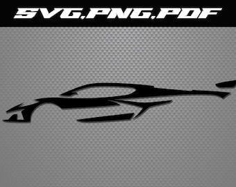 Corvette C8 Silhouette Svg File, Vinyl Cutting File, Cricut, Silhouette ...