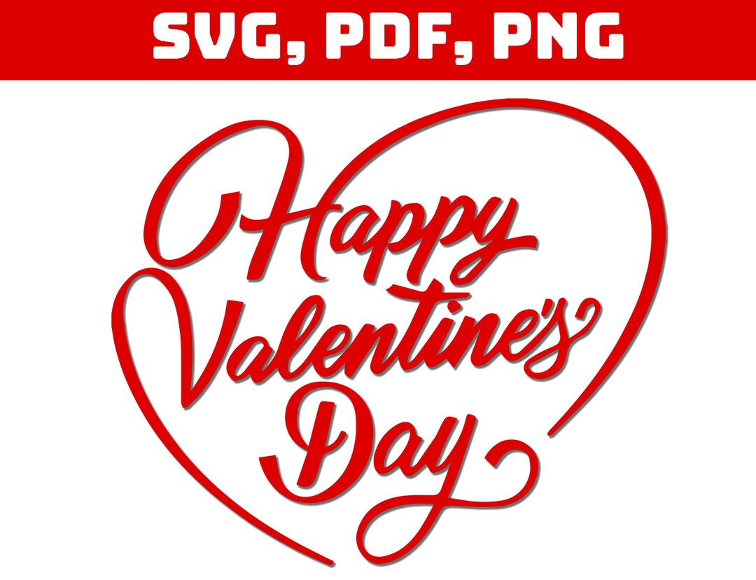 Happy Valentine's Day Script Heart Svg File•digital Download•svg File ...