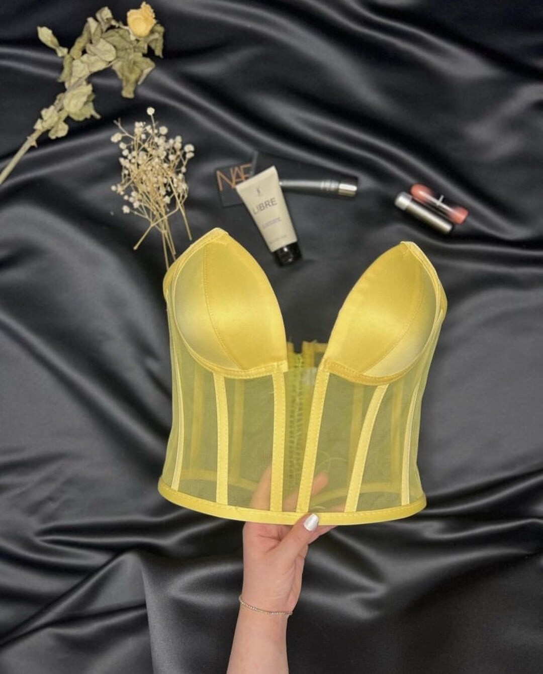 Yellow Short Corset Bustier Transparentyellowbustier - Etsy