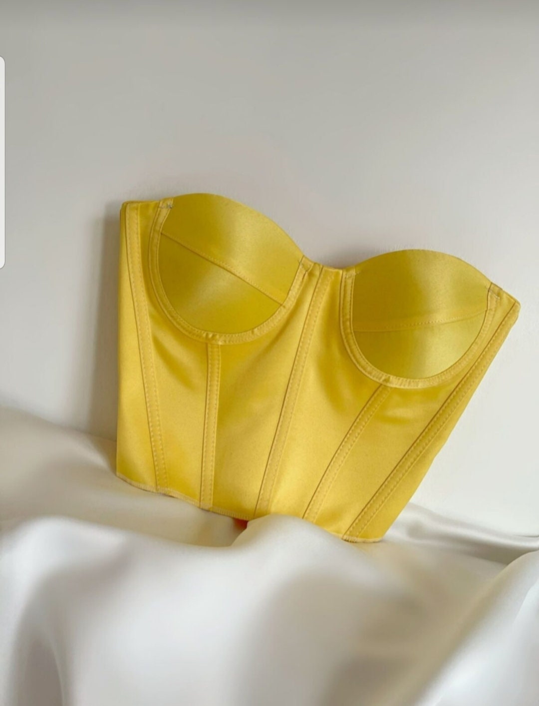 Yellow Crop Top Bustier yellow Bustier Women Corset Yellow - Etsy