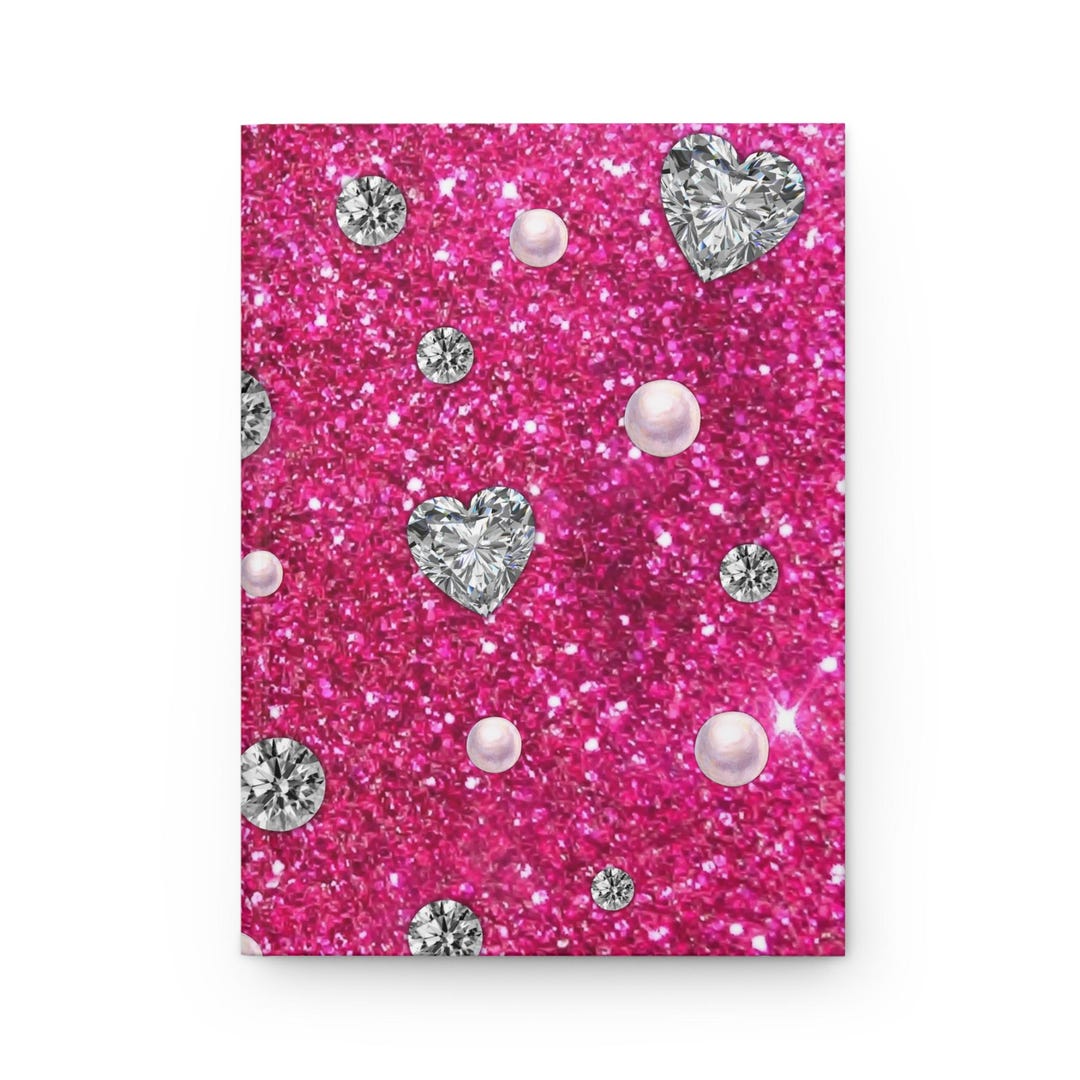 Hardcover Journal - Pink Glitter Diamonds Pearls - Etsy