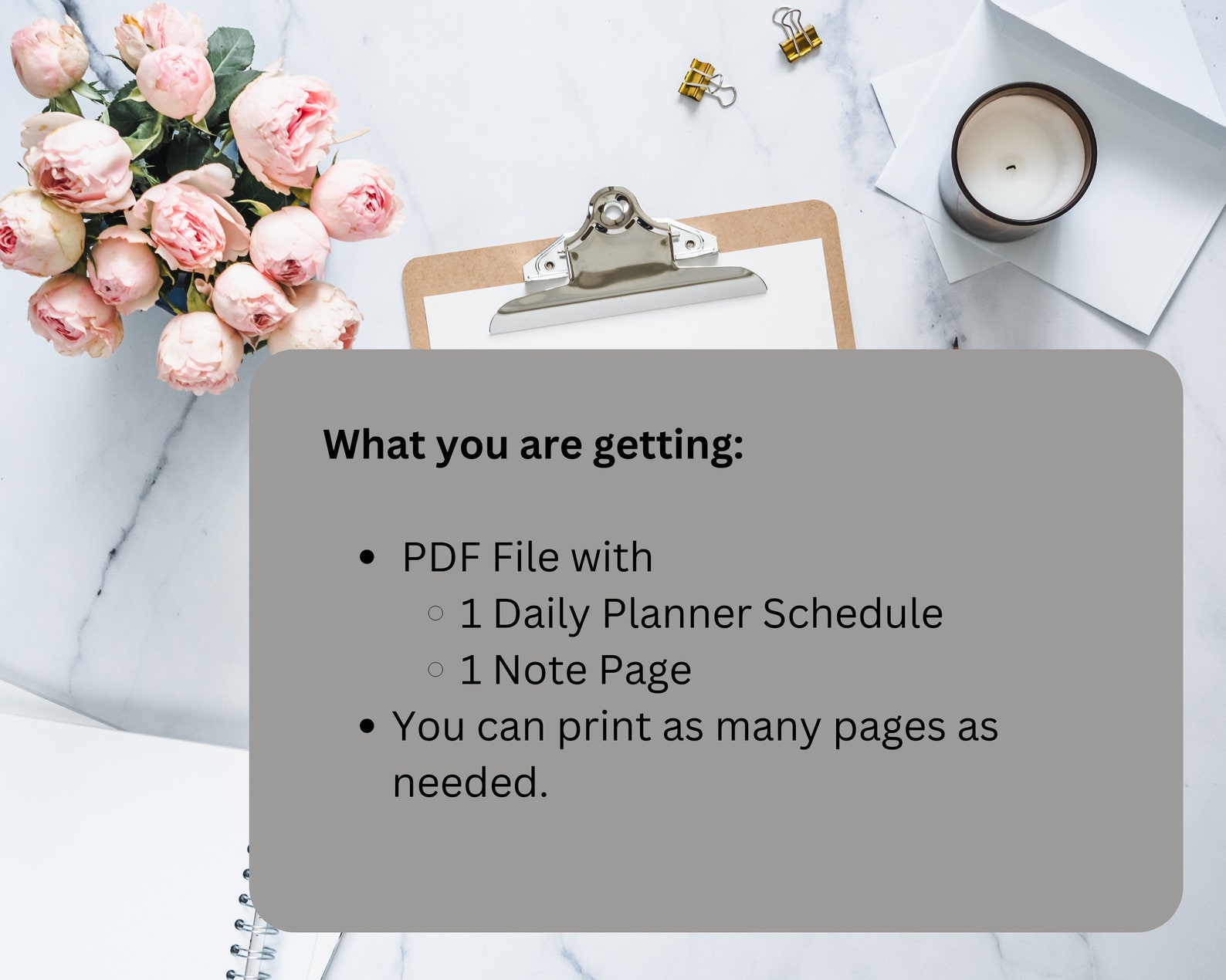 Simple Download Pink Daily Planner W/ Note Page | Download Daily ...