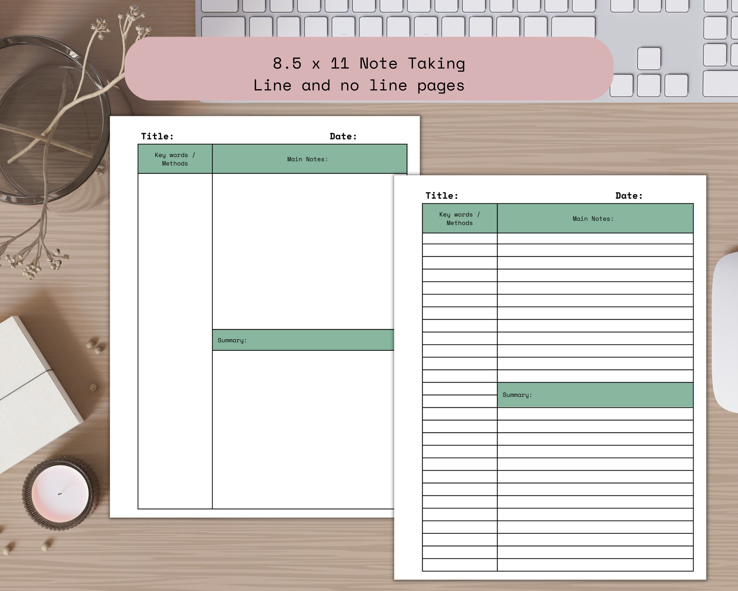 Effective Note Taking Pages 8.5 X 11 Letter Note Taking Pages Note ...