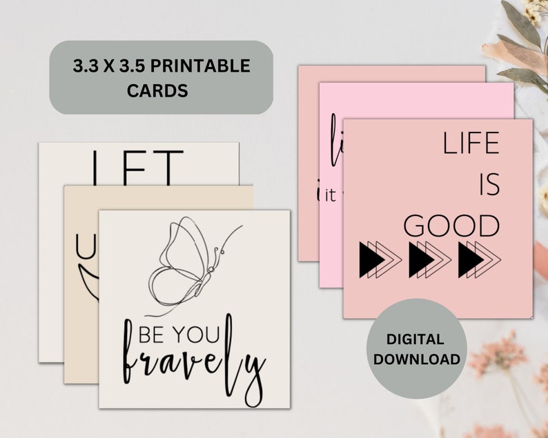Printable Positive Mindset Cards | Mindset Cards| Daily Affirmation ...